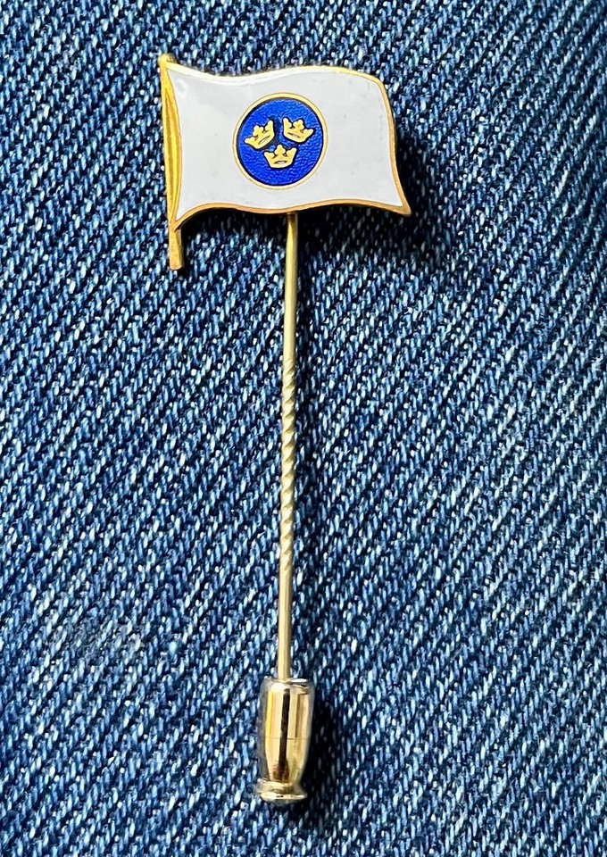 1890's-1900 Symbol Of Sweden All Metal & Enamel 3/4" Wide Stickpin | eBay