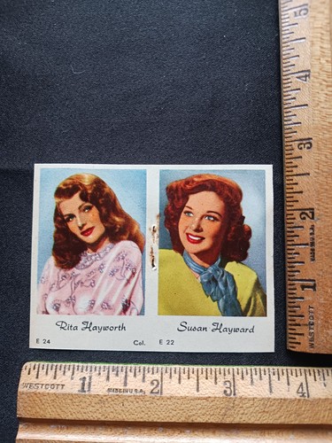 DUTCH GUM FILM STAR CARDS PANEL RITA HAYWORTH E 24 COL. SUSAN HAYWARD E ...