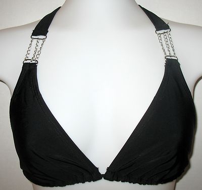 WET SEAL - BLACK - HALTER - STRING BIKINI BATHING SUIT TOP - MEDIUM | eBay