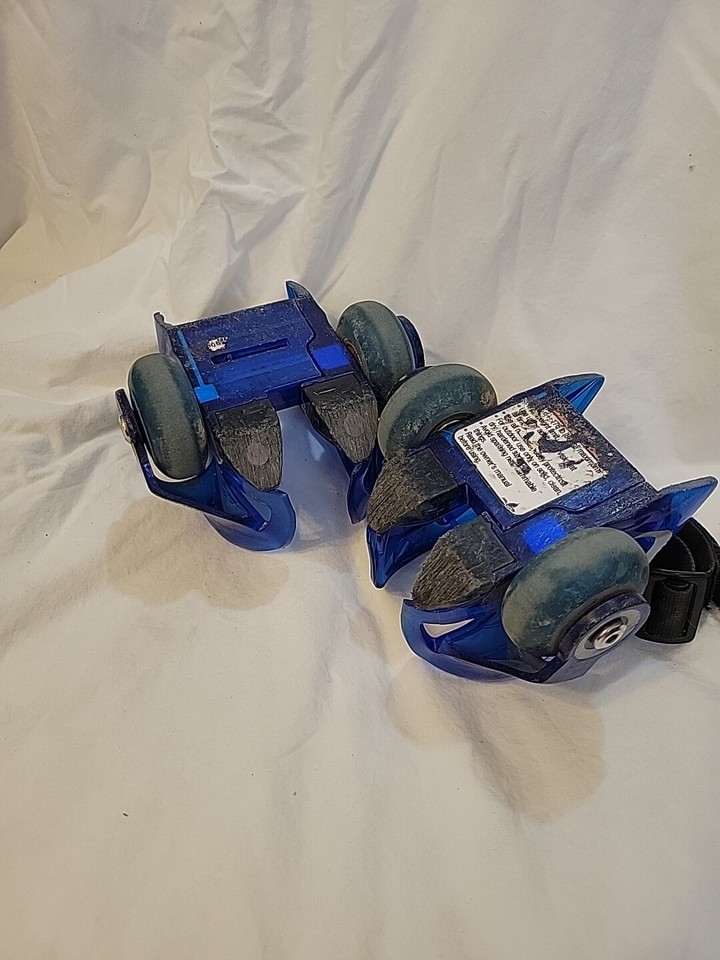RAZOR JETTS DLX HEEL WHEEL HEELYS ADJUSTABLE STRAP TO SHOE SKATES BLUE ...