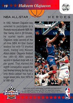 1992-93 Upper Deck NBA All-Stars #19 Hakeem Olajuwon | eBay
