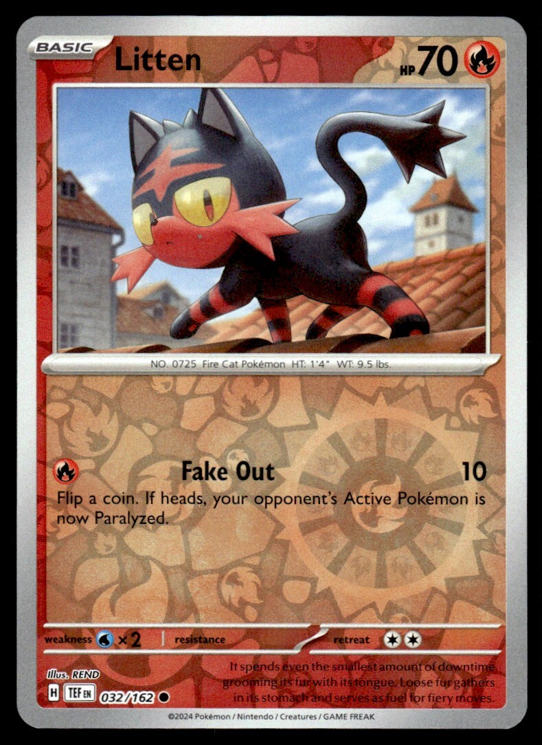 Litten Reverse Holo #032/162 2024 Pokemon Temporal Forces TEF I14 | eBay