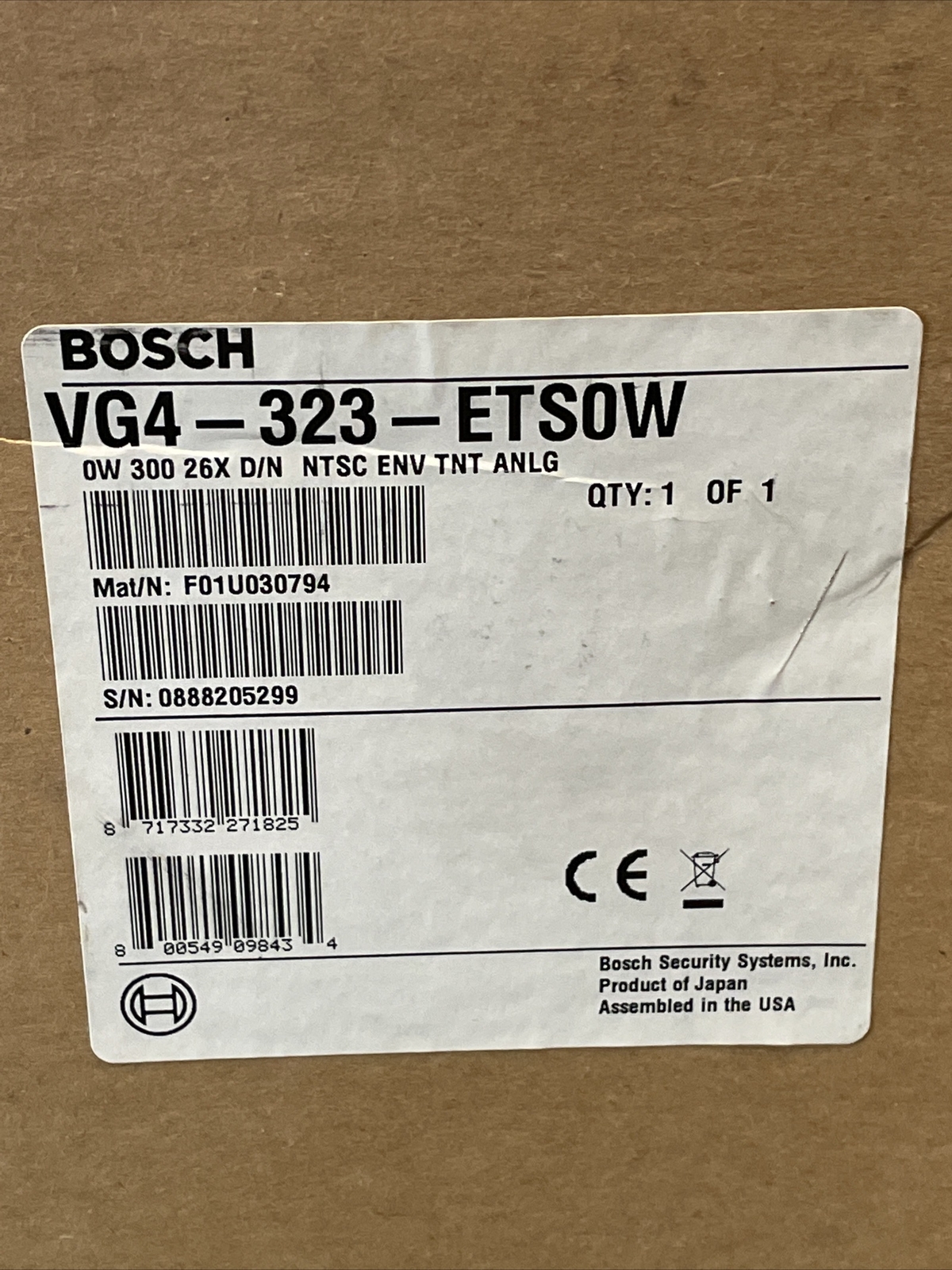 **NEW** Bosch VG4-323-ETS0W AutoDome PTZ D/N 26x Analog Camera, Outdoor ...