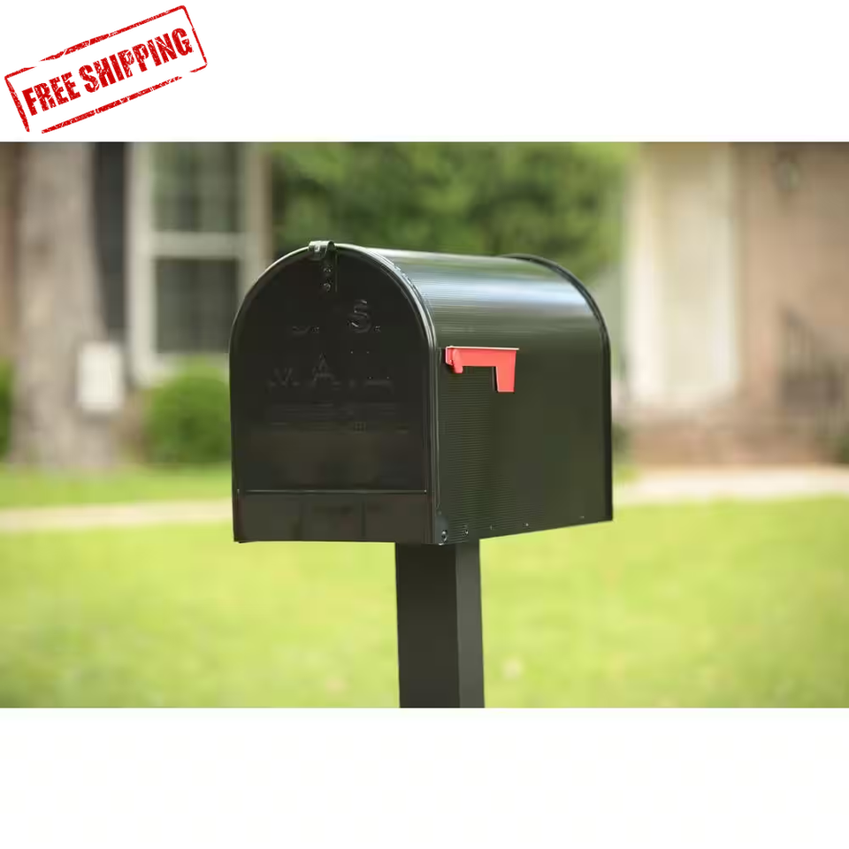 Heavy-Duty Extra Large Jumbo Post Mount Rural Mailbox Galvanized Steel ...