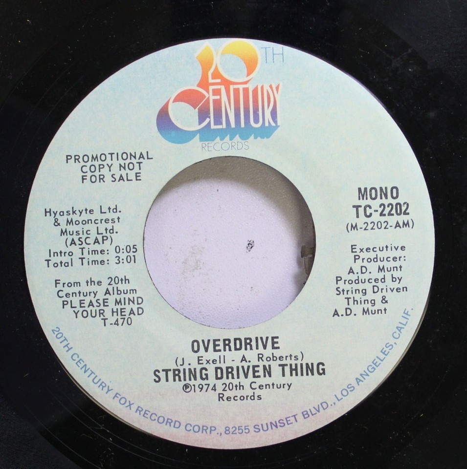 Rock Promo Nm! 45 Overdrive - String Driven Thing / String Driven Thing On 20Th | eBay