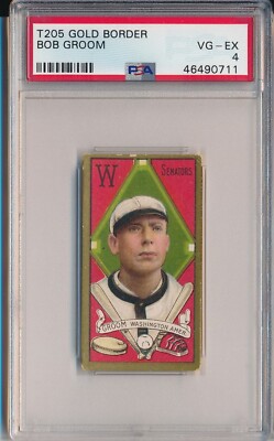 1911 T205 HONEST LONG CUT - BOB GROOM - PSA 4 VG-EX (SVSC)- CENTERED ...