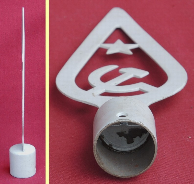 Old Unusual USSR FLAG Pole TOP STAR Sickle Hammer Vintage Soviet Banner ...