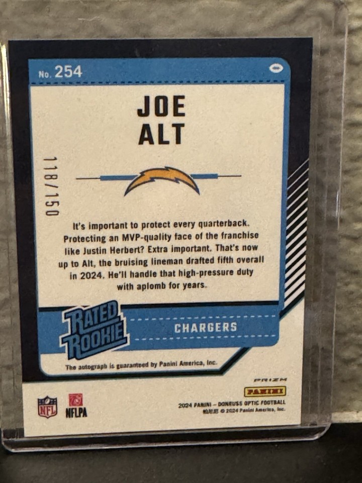 2024 Panini Donruss Optic Joe Alt #254 RC Rated Rookie Auto Holo /150 🔥 ...