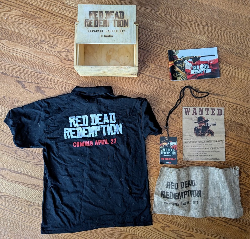 Red Dead Redemption Employee Launch Kit Rockstar Games Polo Wooden Box ...