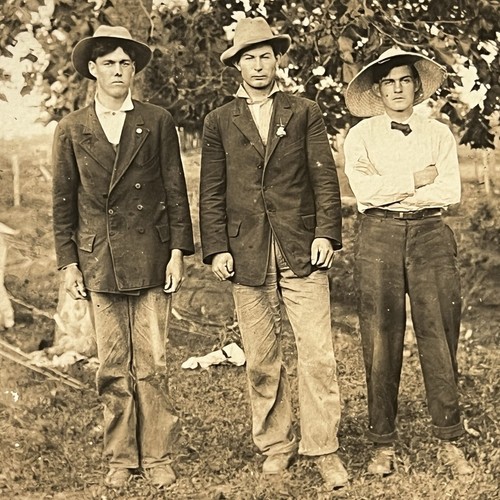 Antique RPPC Real Photograph Postcard Group Ruffian Handsome Young Men ...
