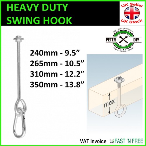 HEAVY DUTY SWING HOOK HANGER Climbing Frames ROUND and SQUARE BEAMS ...