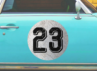 2 X LARGE Classic Retro Oval Race Numbers - Stickers/Decals Car Door ...