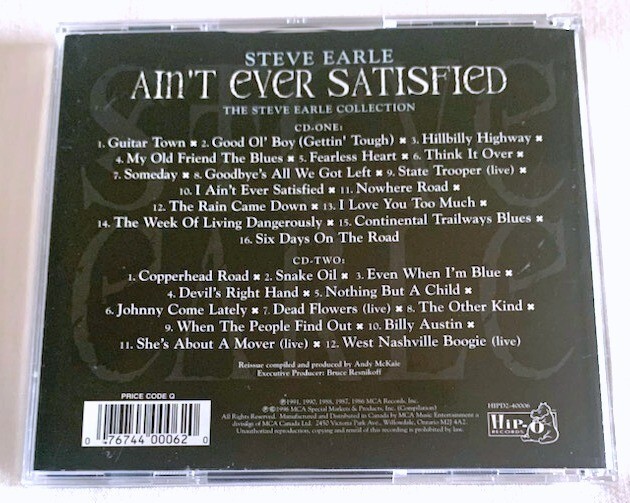 STEVE EARLE-COLLECTION:AIN'T EVER SATISFIED-2CD-(Country-Rock) | eBay