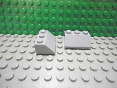 Lego 2 Light Bluish Gray 2x3 Slopes 45 degree brick block NEW | eBay