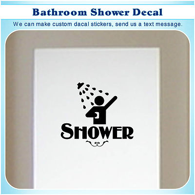 Restroom Shower vinyl Sticker door Water Bathroom Sign Men Women Art ...