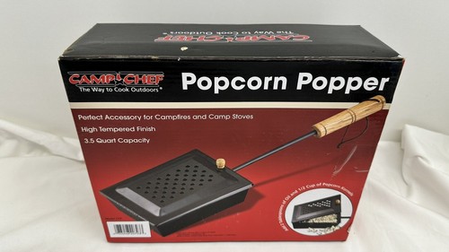 CAMP CHEF Popcorn Popper Campfire & Camp Stove Portable 3.5 Qt Capacity ...