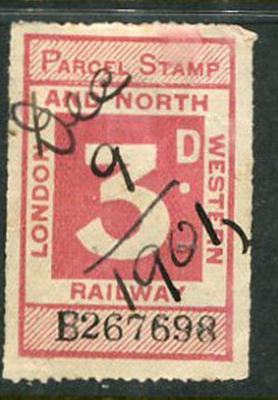 London and North Western Railway 3d Parcel Stamp | eBay UK