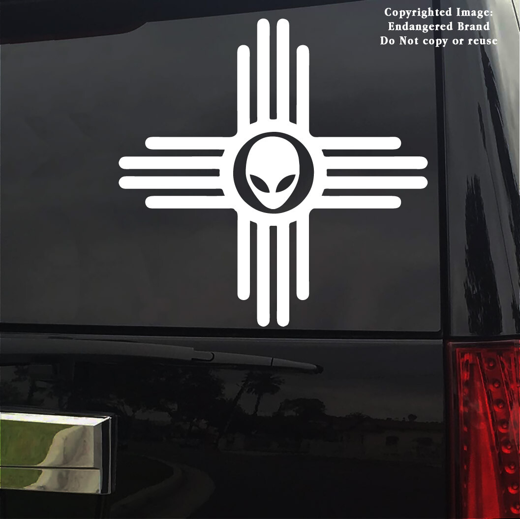 - Zia Alien #C Roswell UFO New Mexico NM state flag symbol sticker ...