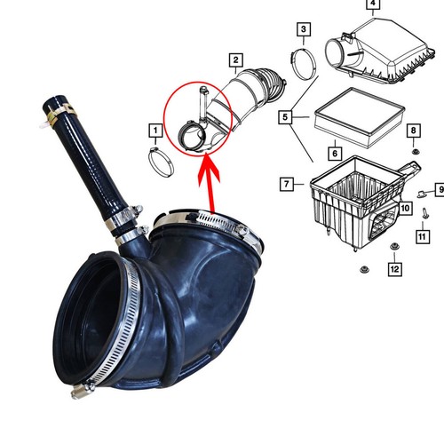 Intake Clean Air Duct Pipe for 2007-18 Dodge Ram 2500/3500 6.7 Diesel ...