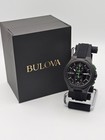 Bulova Maquina Chronograph Calendar Quartz Black Silicon Watch 46 MM ...