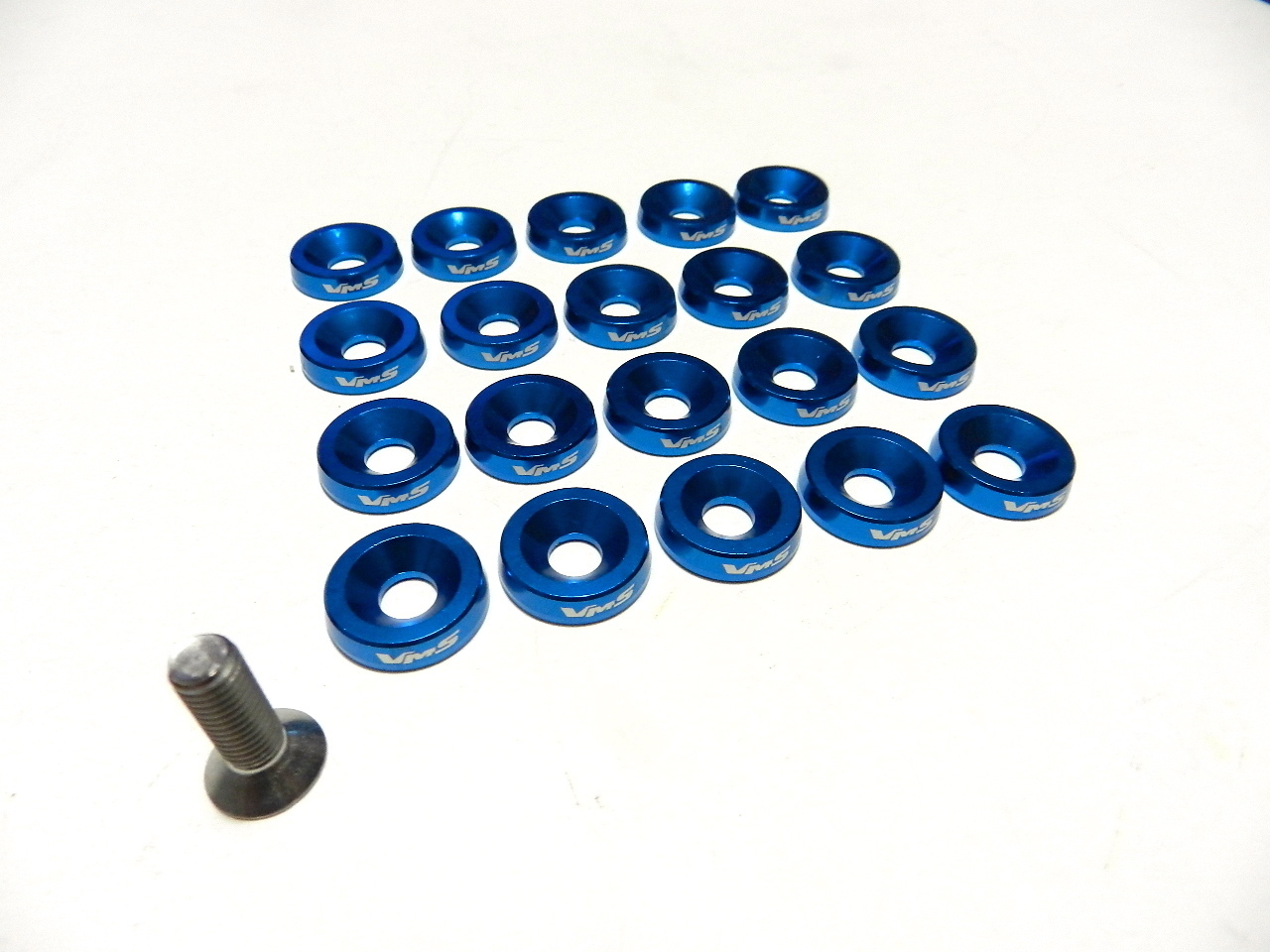 20PC VMS RACING FENDER WASHER * BOLT & WASHER KIT * - BLUE | eBay