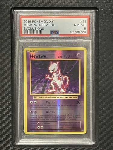 2016 PSA 8 Mewtwo Reverse Foil #51 Pokemon TCG XY Evolutions | eBay