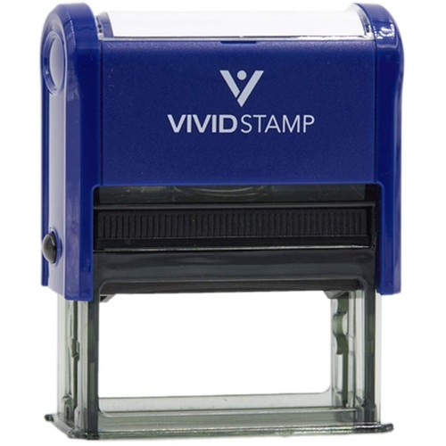 Basic Completed Self Inking Rubber Stamp (Blue Ink) Medium 614654025175 ...