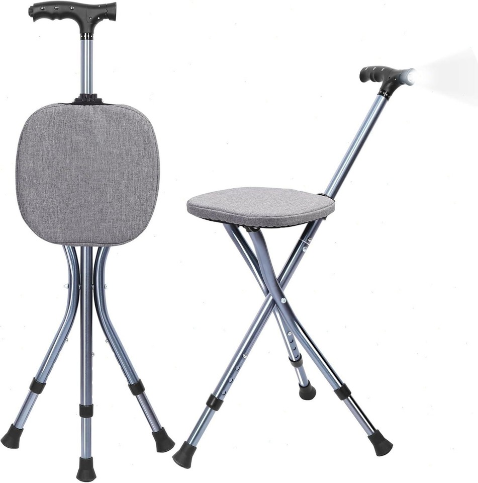 Foldable Walking Cane with Seat, Walking Aid with Seat, Available in ...