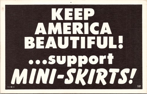 Keep America Beautiful Support Mini Skirts Vintage Postcard Spc9 | eBay