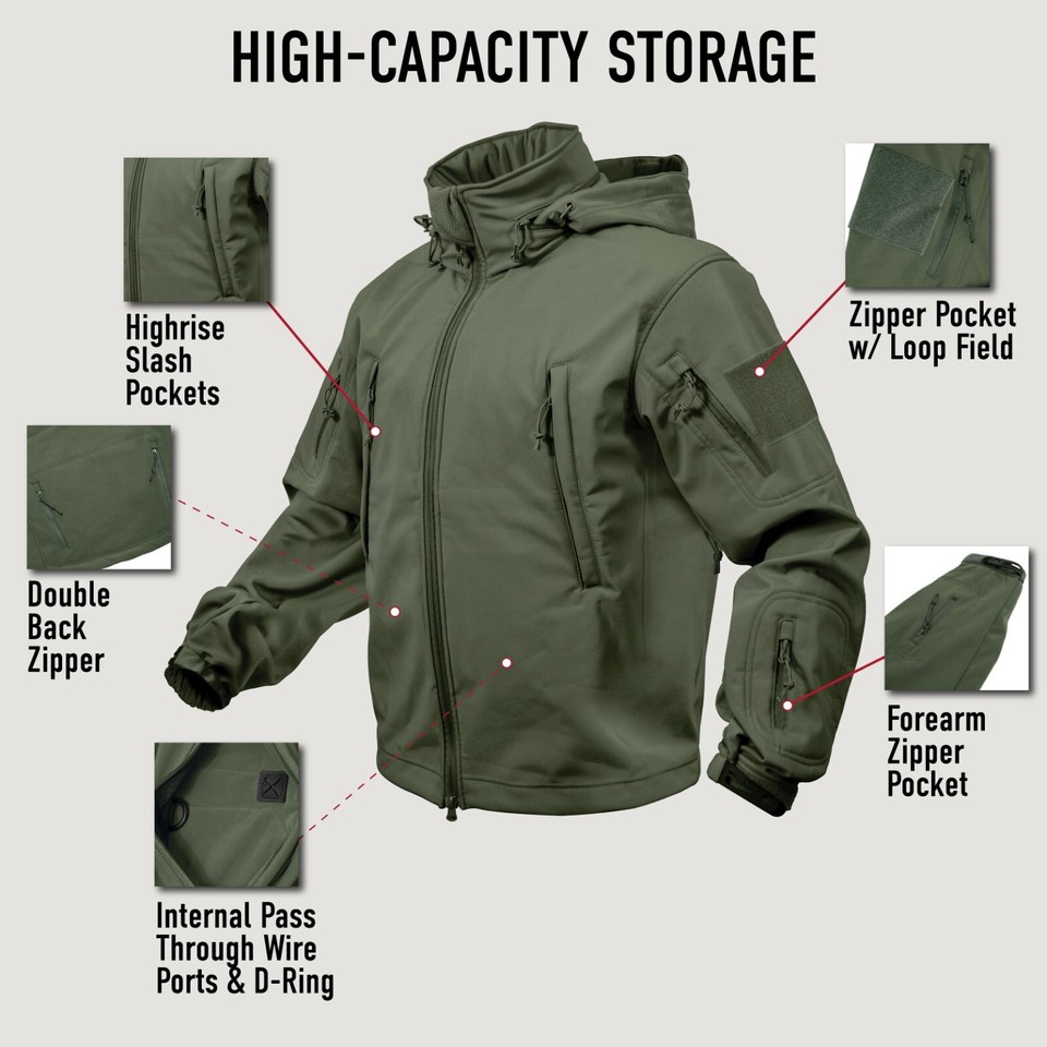 Special OPS Tactical Soft Shell Jacket w Waterproof Shell | eBay