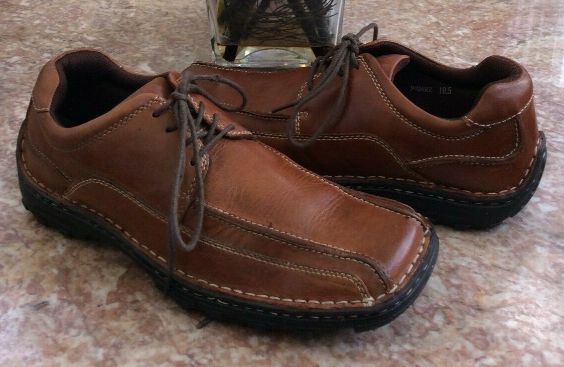 Steve Madden P-Marz Men's Brown Leather Squared Toe Lace Up Steve Madden P-Marz Men's Brown Leather Squared Toe Lace Up
