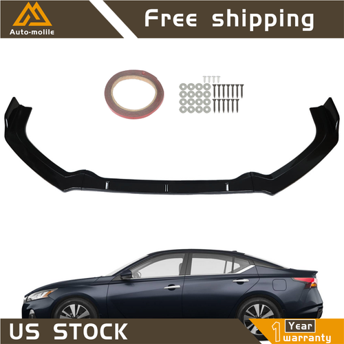 For 2019 2020 2021 Nissan Altima Painted Black Front Bumper Spoiler Lip ...