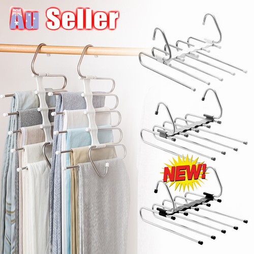 5 in 1 Multi-functional Pants rack Stainless-Steel Wardrobe Magic ...