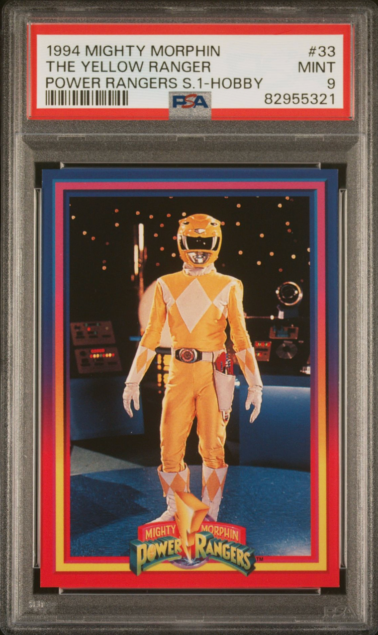 1994 Mighty Morphin Power Rangers #33 Yellow Ranger Season 1 Hobby PSA ...