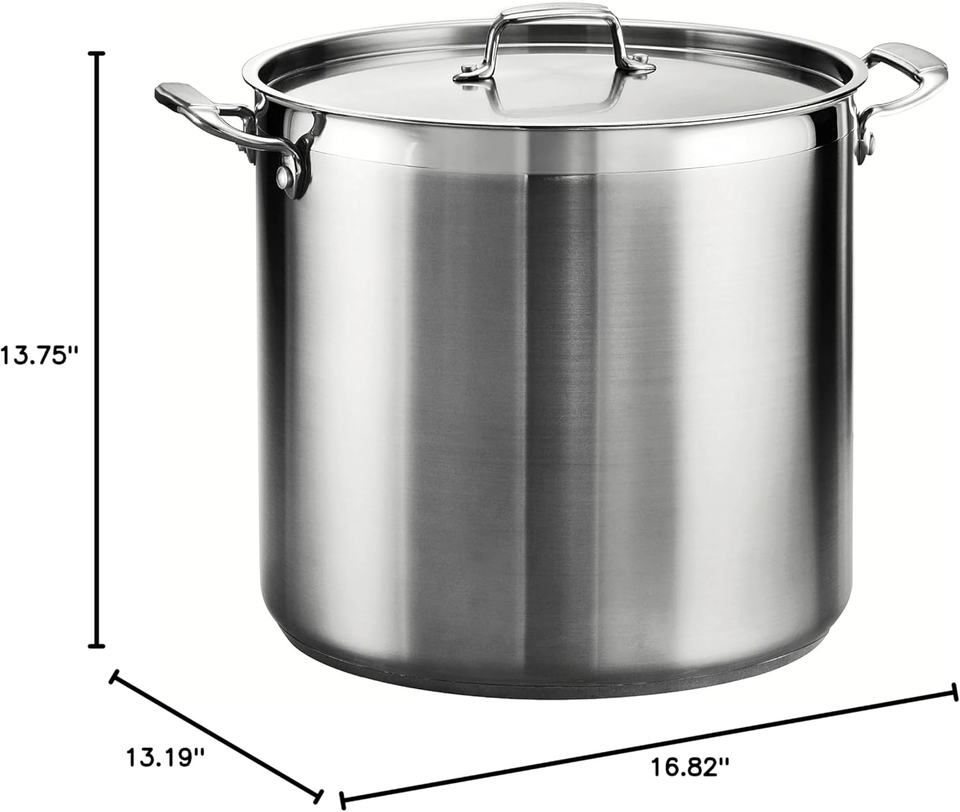 Gourmet Stainless Steel 24-Quart Extra Large Stock Pot with Lid | eBay