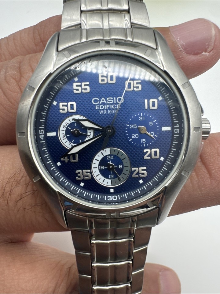 ️⭐️ Casio Edifice EF-317 WR 100M Day/Date Men's Watch Working With New ...