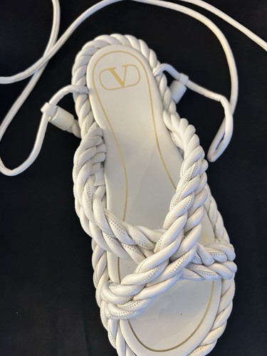 Valentino White Rope Sandals US 9 EU 39 Worn 1X | eBay