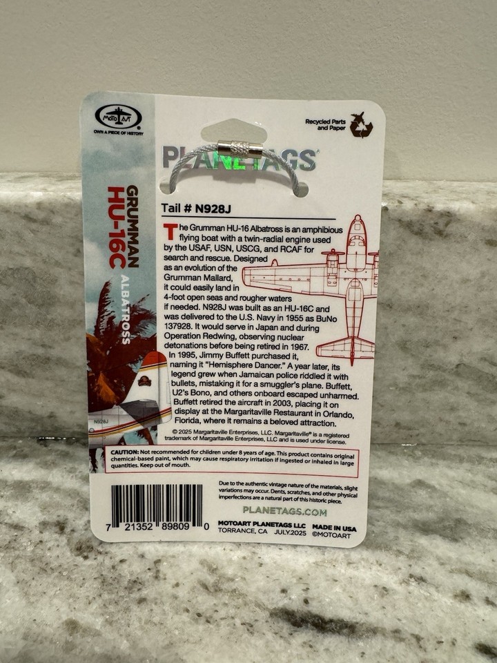 Jimmy Buffett Hemisphere Dancer Planetags Plane Tag Limited Edition | eBay