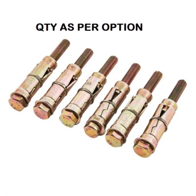 MASONRY CONCRETE EXPANSION BOLTS WALL RAWL BOLTS PLATED M6 X60 | eBay UK