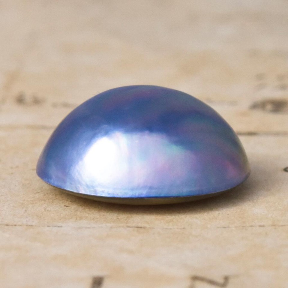 Blue Mabe Pearl 17.76 mm Iridescent Rainbow Cultured in Sumbawa ...