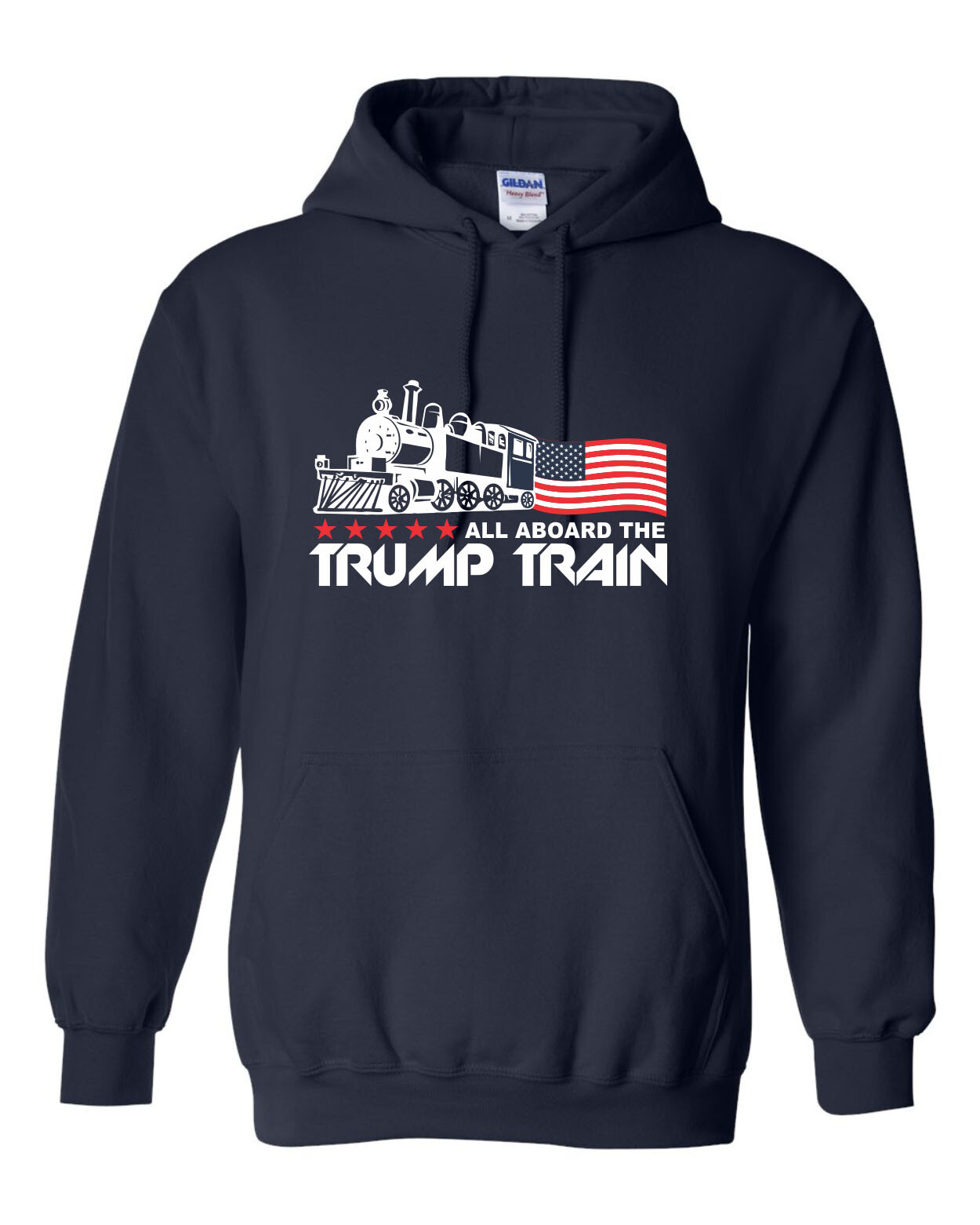 Trump Train All the Aboard Donald American Flag Hoodie Hooded ...
