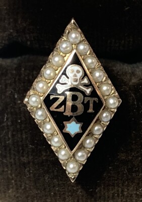 Vintage 10k Alpha Omega Pin Skull Crossbones and Star of David | eBay