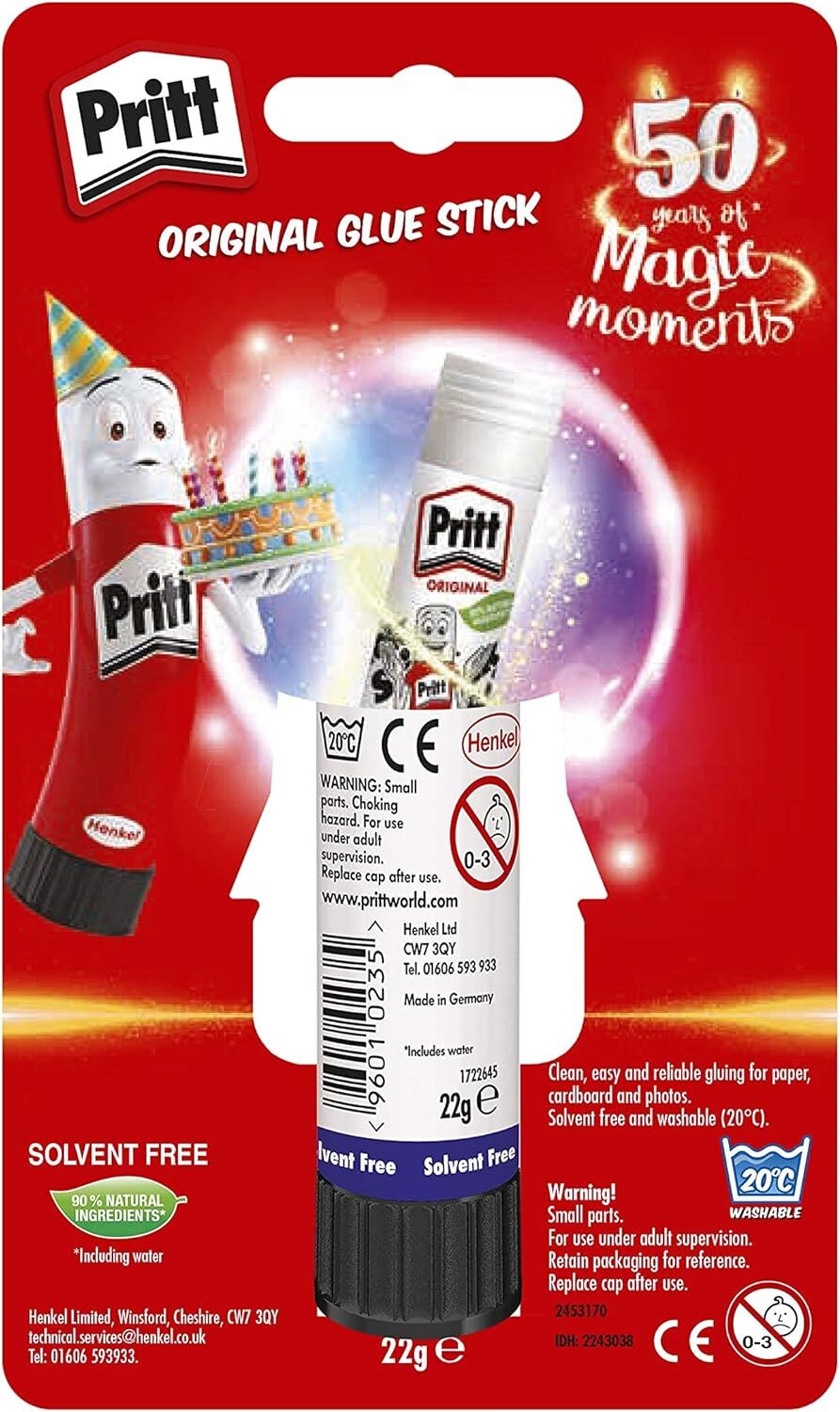 Pritt Glue Stick Safe & Child-Friendly Craft Glue for Arts & Crafts ...