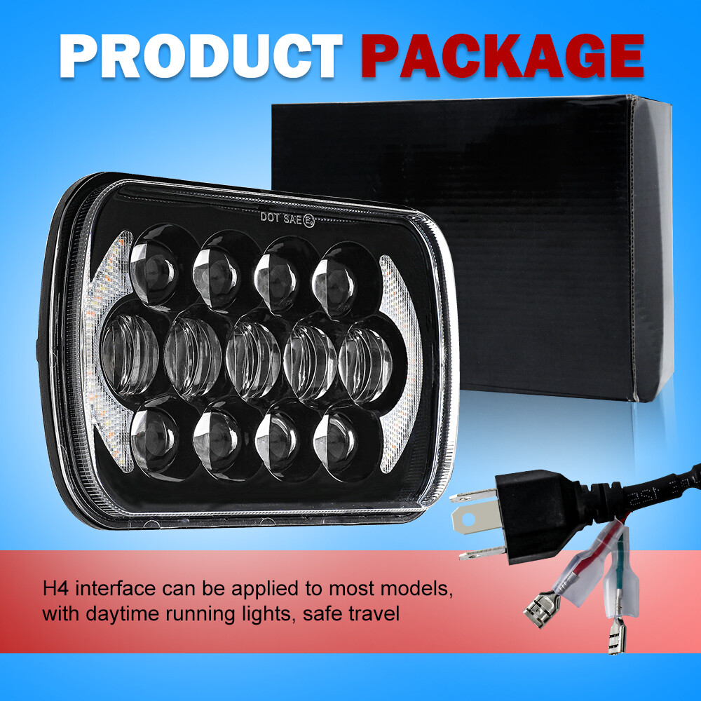 Pair 7x6" 5X7" LED Sealed Headlights Beam For INTERNATIONAL 4700 4900 ...