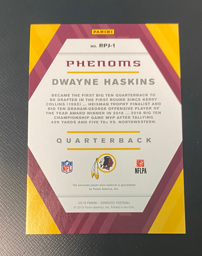 2019 Panini Donruss Rookie Phenoms #RPJ1 DWAYNE HASKINS ROOKIE Patch ...