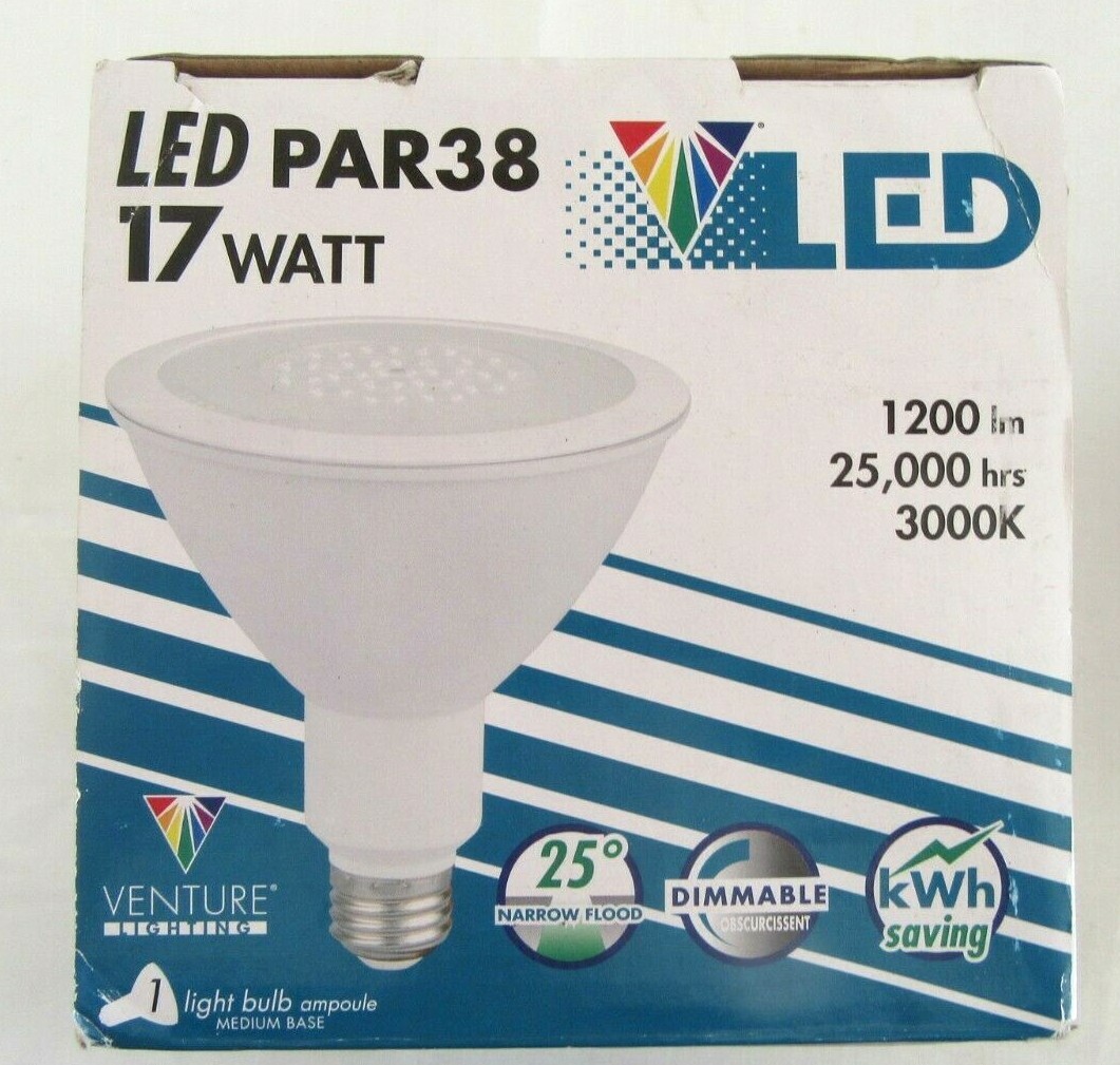 Lot of 2 LED PAR38 17 WATT Venture Lighting Dimmable Light Bulb | eBay