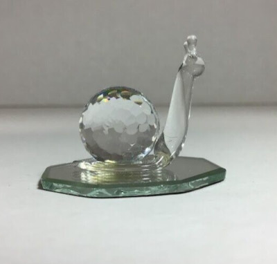 Vintage IRIS ARC Small Snail with Crystal Body Figurine with mirror | eBay