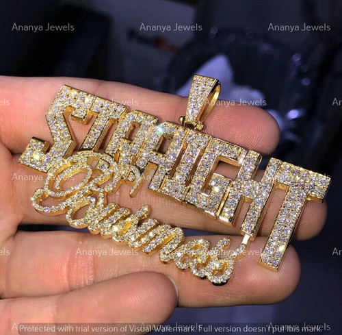 Men's Customized Cursive Writing Name Sign Charm Pendant 14K Yellow ...