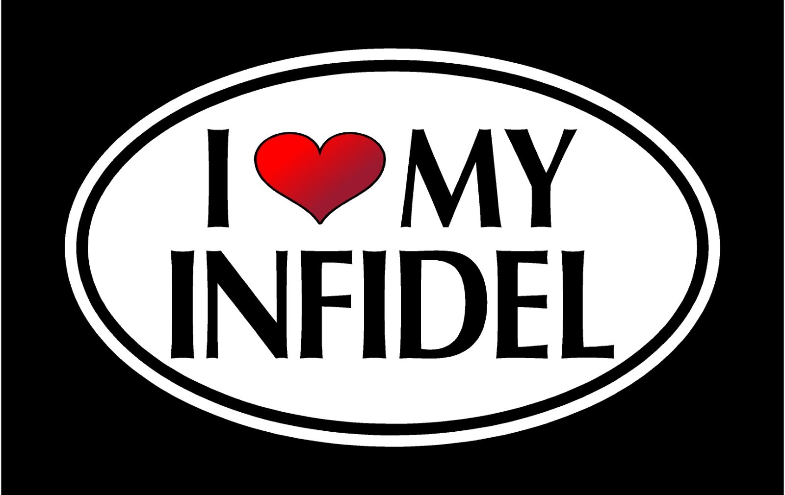5.75" I LOVE MY INFIDEL vinyl decal sticker.. firearm GUN military USA ...