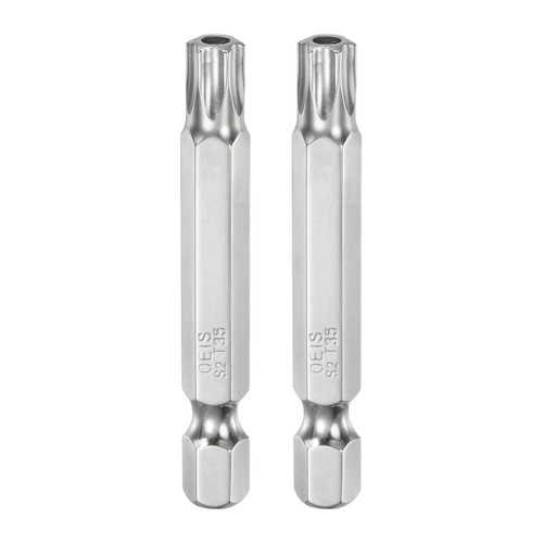 2pcs T35 Security Torx Bit 1/4" Hex Shank 2" Long Tamper Resistant Star ...